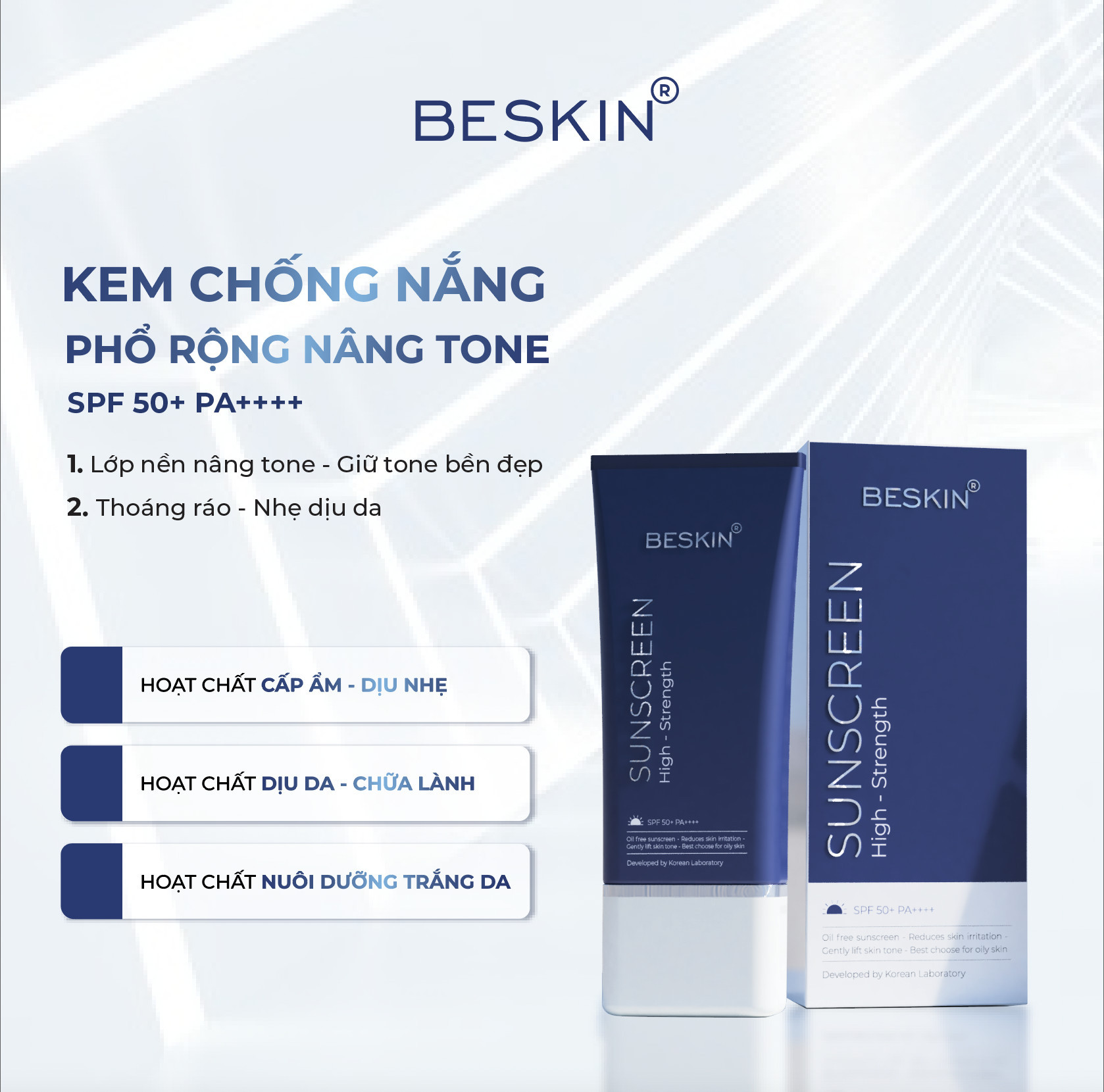 Kem chống nắng phổ rộng cho da dầu Beskin SPF 50/PA++++ 32g - BESKIN.VN ...