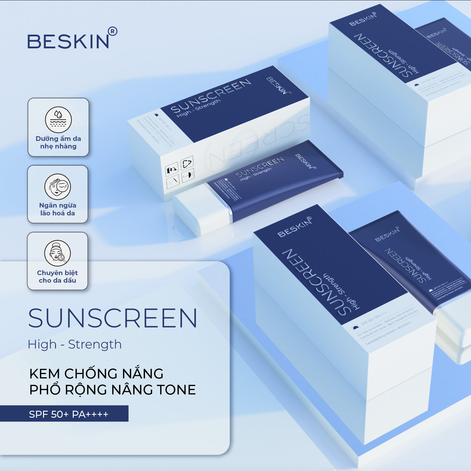 Kem chống nắng phổ rộng cho da dầu Beskin SPF 50/PA++++ 32g - BESKIN.VN ...