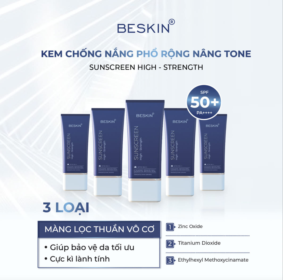 KEM CHỐNG NẮNG PHỔ RỘNG CHO DA DẦU BESKIN SPF 50/PA++++ - Dung tích ...